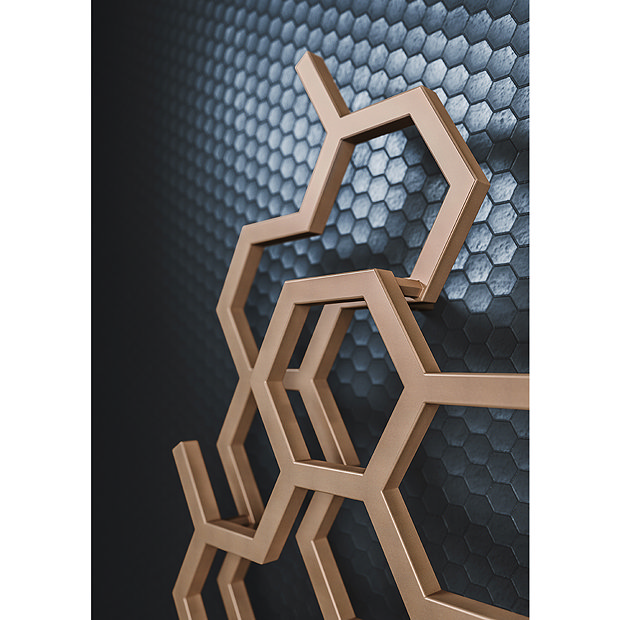 Terma Hex Bright Copper Designer Radiator H1220 x W486mm