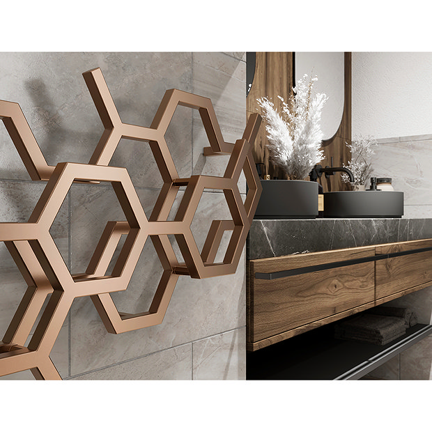Terma Hex Bright Copper Designer Radiator H502 x W1126mm