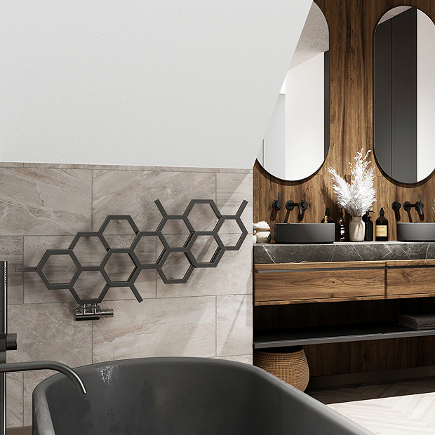 Terma Hex H502 x W1126mm Sparkling Grey Designer Radiator