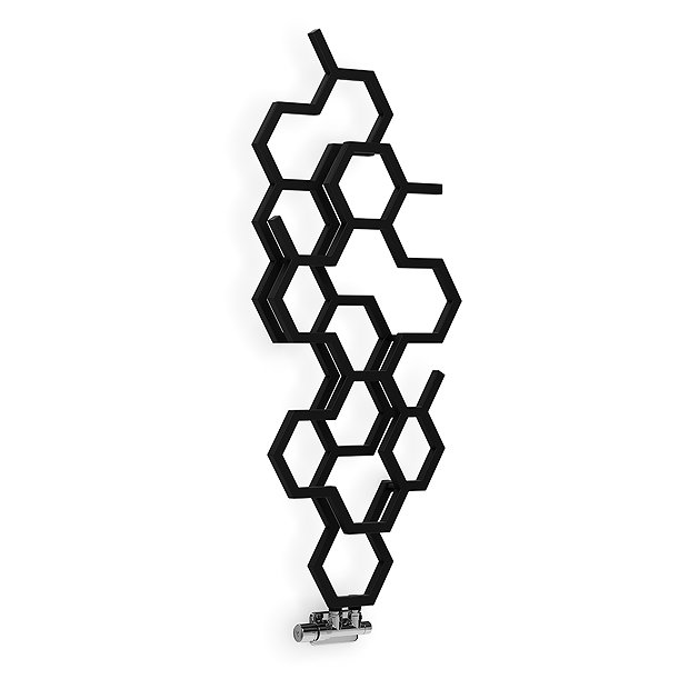 Terma Hex Matt Black Designer Radiator H1220 x W486mm