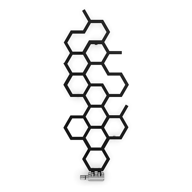 Terma Hex Matt Black Designer Radiator H1220 x W486mm