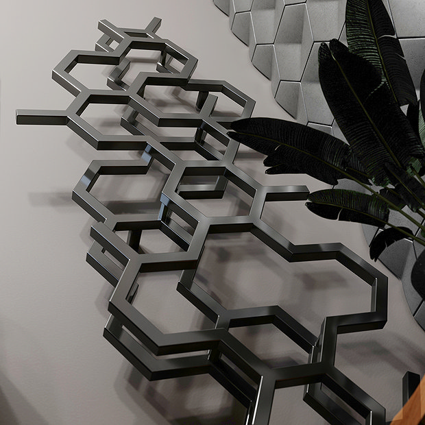 Terma Hex Sparkling Grey Designer Radiator H1700 x W573mm