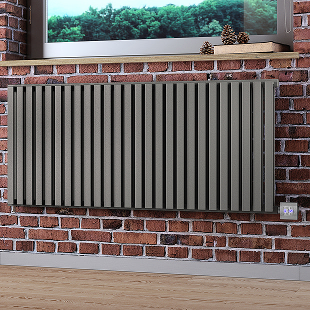 Terma Nemo H530 x W1185mm Metallic Stone Electric Only Radiator with ...