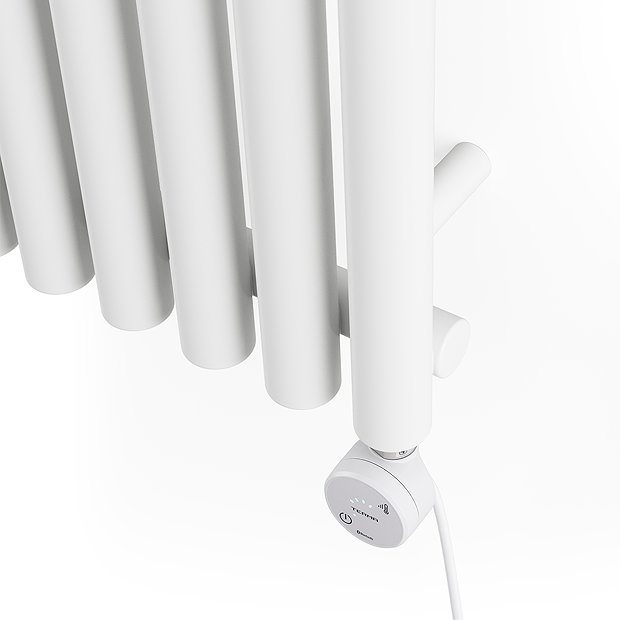 Terma Rolo Room E H1800 x W370mm White Electric Only Towel Rail with ...