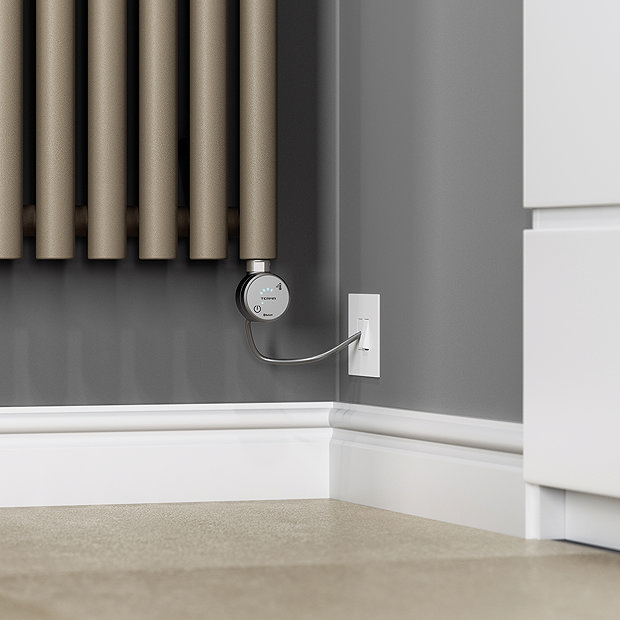 Terma Rolo Room E H1800 x W480mm Quartz Mocha Electric Only Towel Rail ...