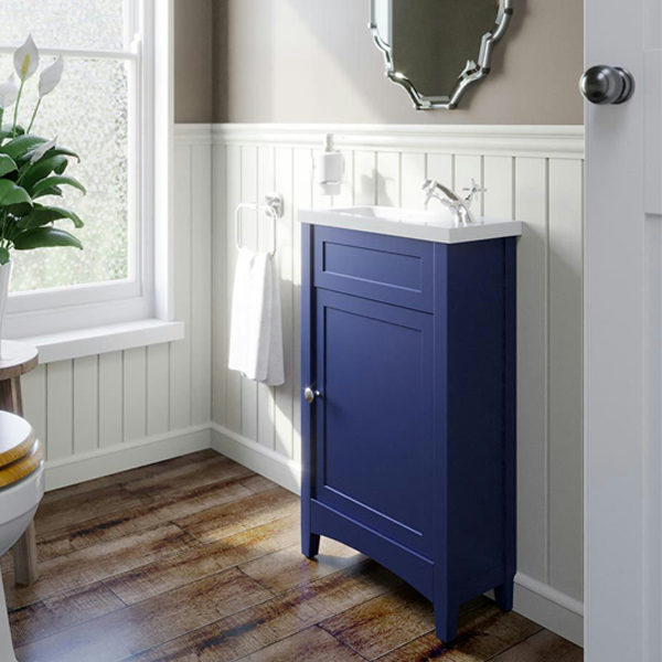 The Bath Co. Camberley 460mm Navy Cloakroom Floorstanding Vanity Unit ...