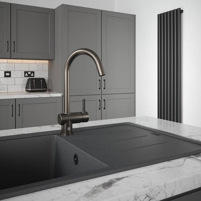 The Tap Factory Gun Metal Vibrance Solo Kitchen Mixer Tap