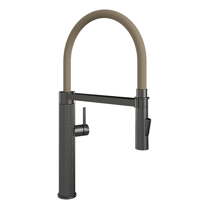 The Tap Factory Quilt Tube Gun Metal Kitchen Tap with K2 Filter Kit