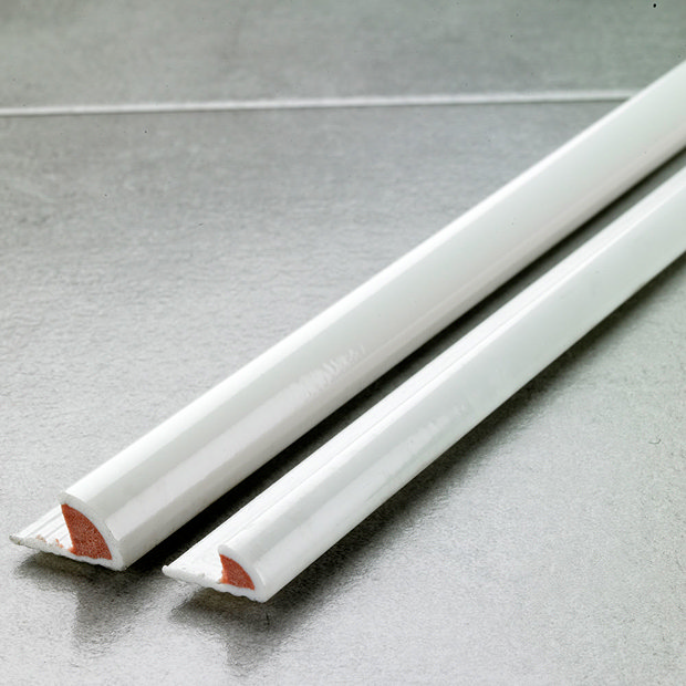 Tile Rite 6mm White High Gloss Round Tile Trim