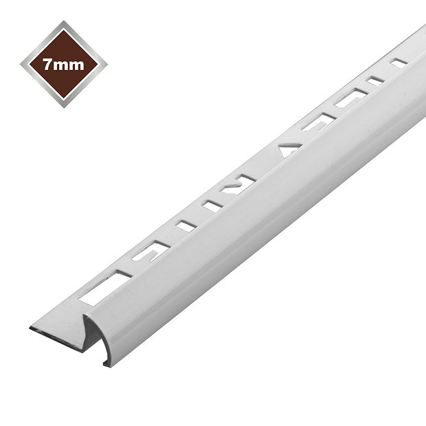 Tile Rite 7mm White Ultra Shine Quadrant Tile Trim