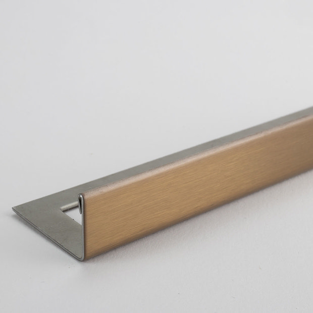 Tile Rite Boutique 10mm Brushed Copper L-Shape Metal Tile Trim