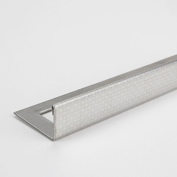 Tile Rite Boutique 10mm Embossed Silver L-Shape Metal Tile Trim