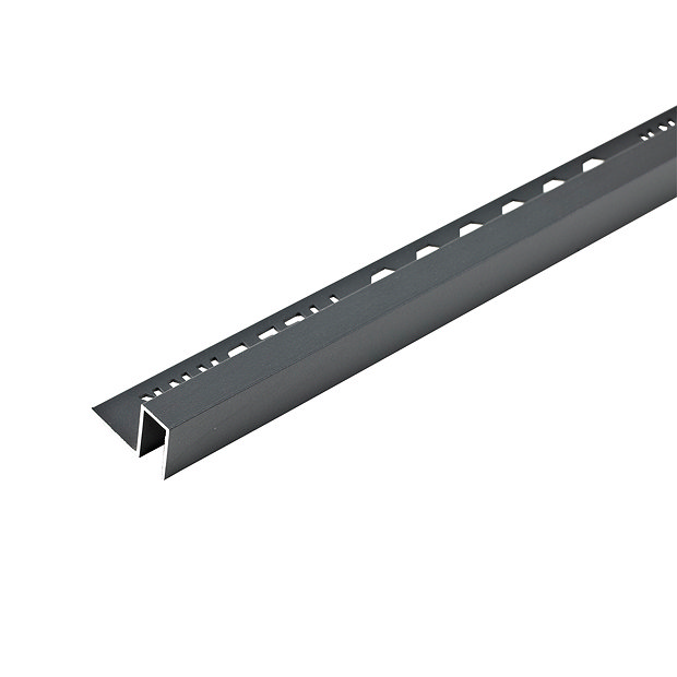 Tilebank 12mm Anthracite Grey Metal Regular Box Tile Trim - AGTB102