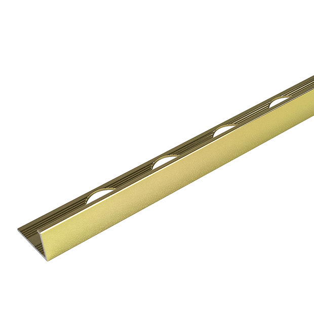 Tilebank Everyday 12mm Bright Brass Aluminium Square Edge Tile Trim ...