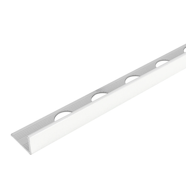 Tilebank Everyday 12mm Gloss White Aluminium Square Edge Tile Trim ...