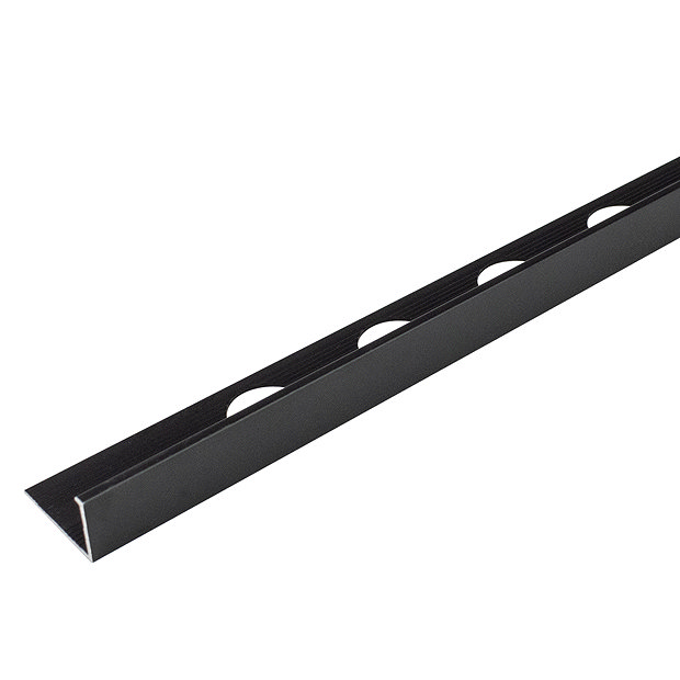 Tilebank Everyday 8mm Matt Black Aluminium Square Edge Tile Trim - EVMB108