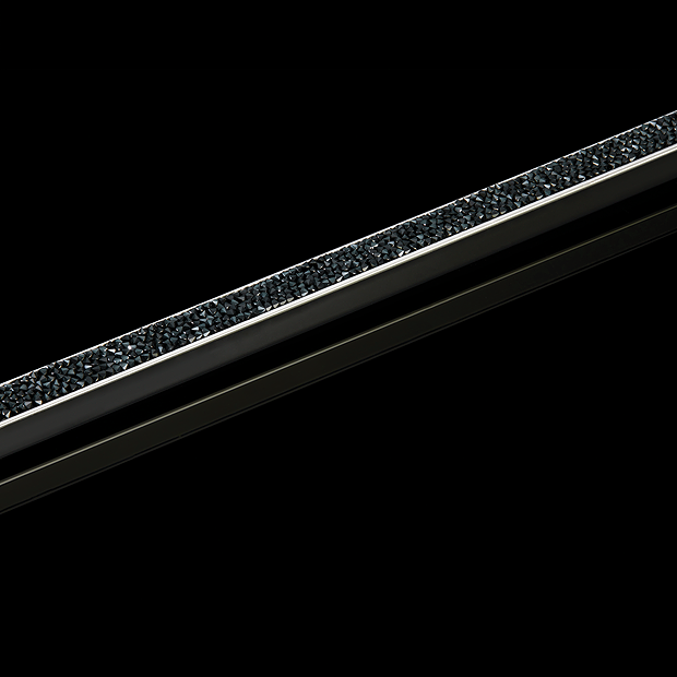 Tilebank Listello 12mm Crystal Diamond Black Tile Trim