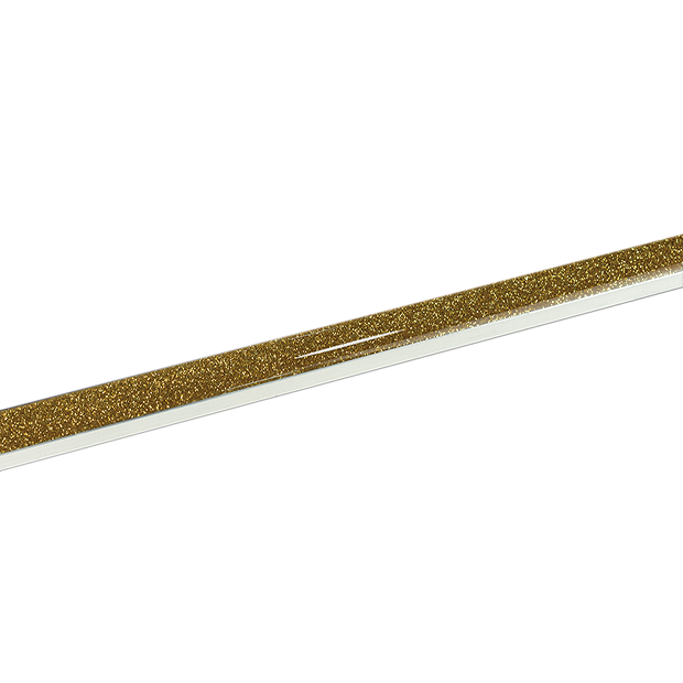 Tilebank Listello 15mm Square Glitter Gold Metal Tile Trim - TBGLG15