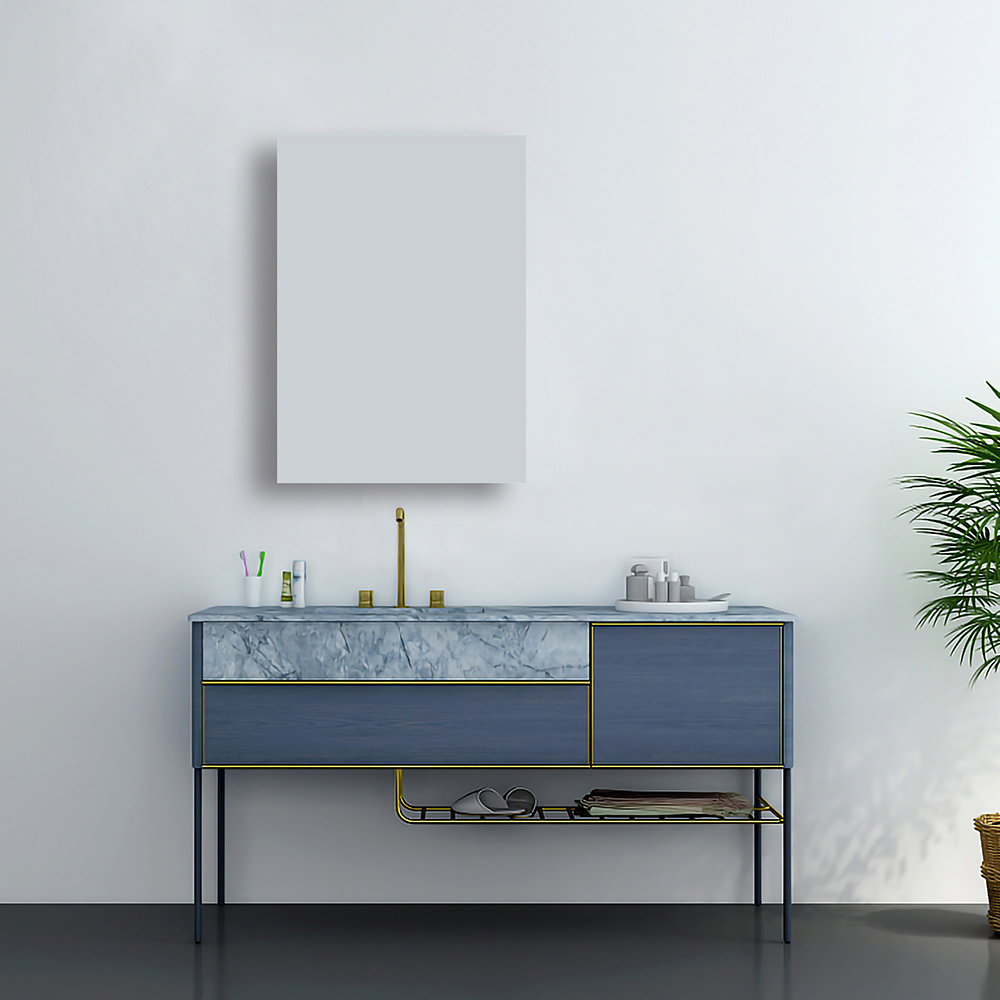 Toreno 500 x 700mm Single Door Mirror Cabinet