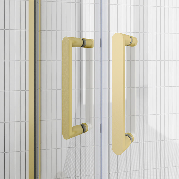 Toreno Brushed Brass 1000 X 800mm Offset Quadrant Shower Enclosure
