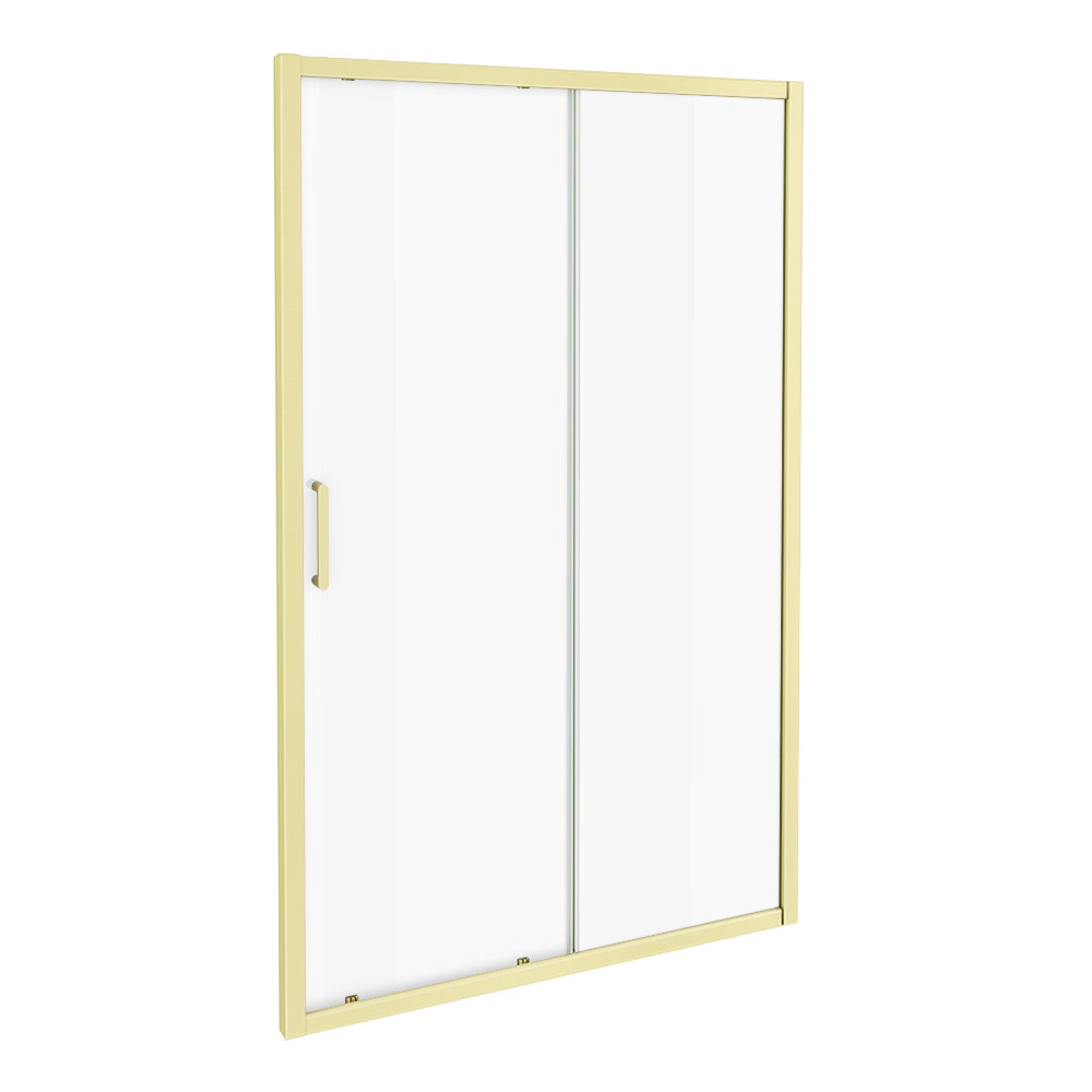 Toreno Brushed Brass 1400 X 1850 Sliding Shower Door Victorian