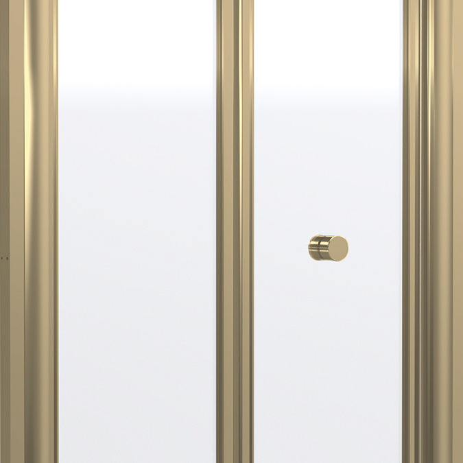 Toreno Brushed Brass 800 x 800mm Bi-Fold Door Shower Enclosure without Tray