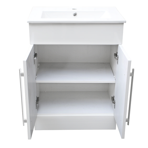 Toreno PVC Vanity Unit with Minimalist Ceramic Basin - 600mm Modern ...