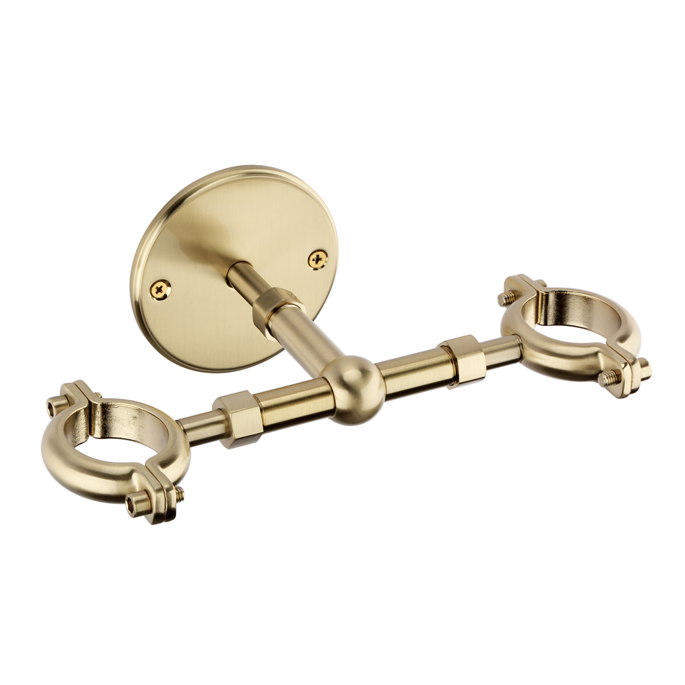 Traditional Brushed Brass Stand Pipe Wall Mounted Support Bracket ...