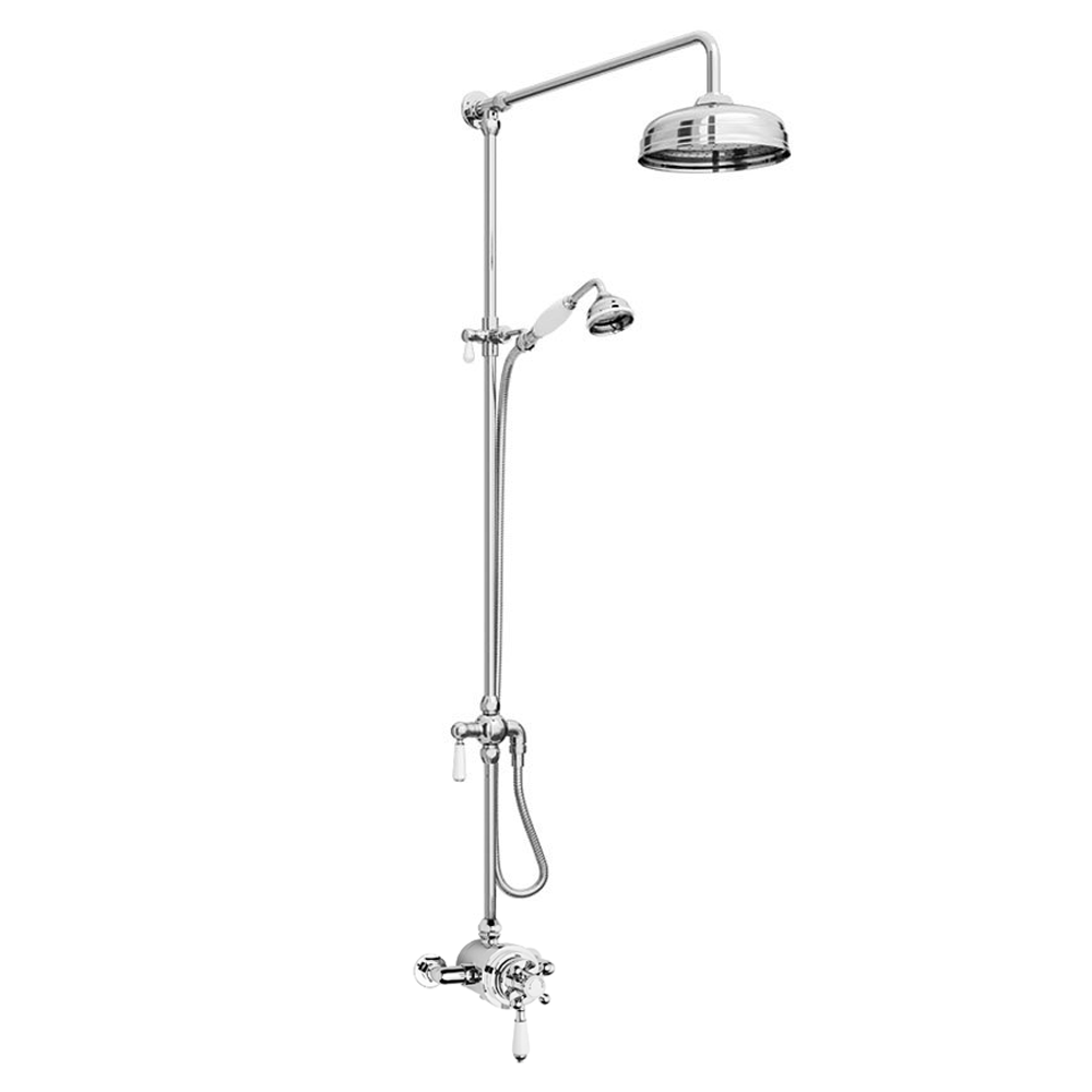 Nuie Traditional Luxury Rigid Riser Kit With Dual Exposed Shower Valve