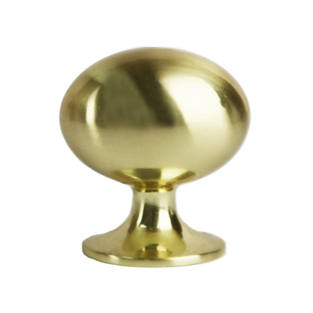Traditional Round Cabinet Knob in Brushed Brass | Victorian Plumbing UK