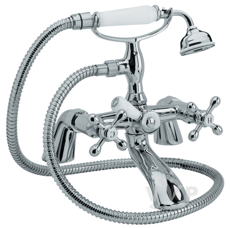 Traditional Viscount Bath Shower Mixer with Kit - Large Handset - X373 ...