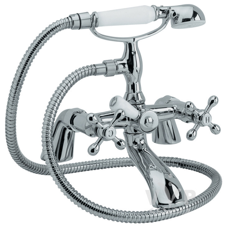Traditional Viscount Bath Shower Mixer with Kit - X374 at Victorian ...