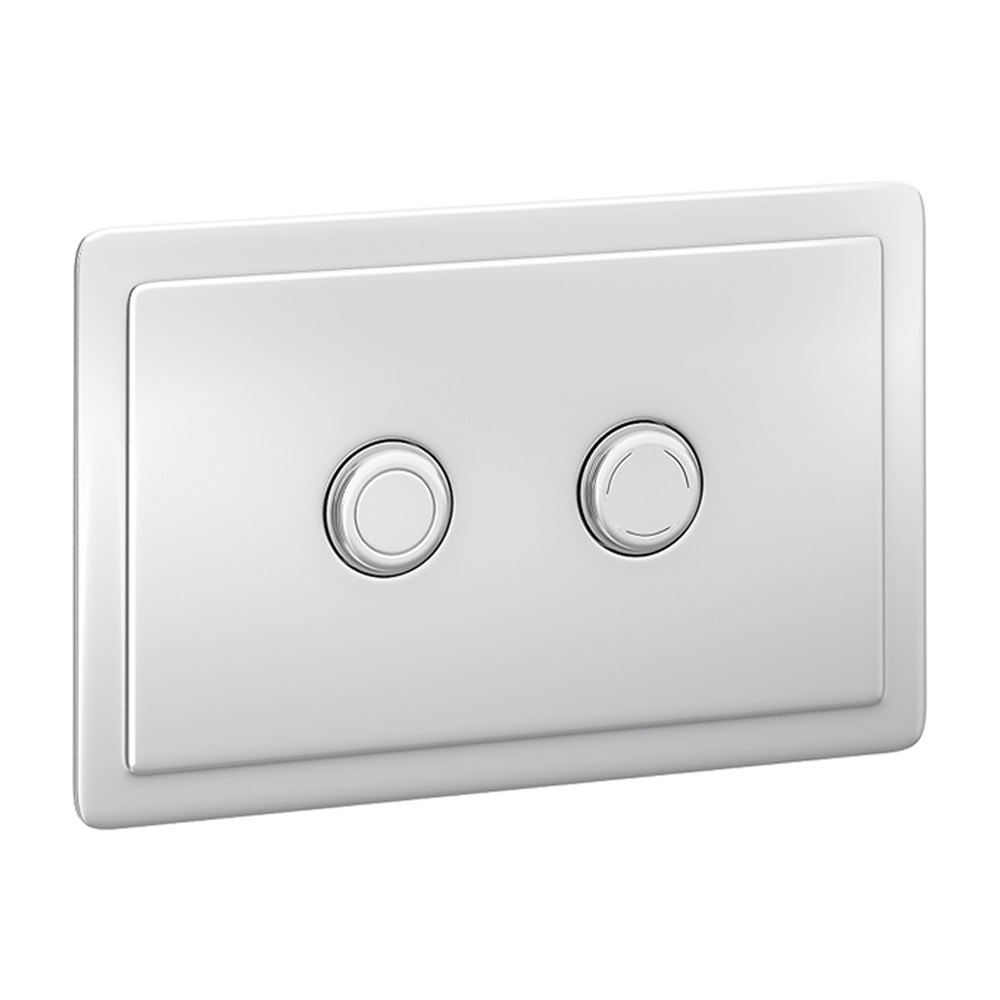 Trafalgar 2-Button Flush Plate | Chrome | Victorian Plumbing UK