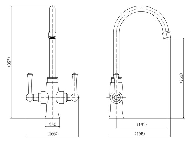 Trafalgar Antique Brass Kitchen Tap | Victorian Plumbing UK