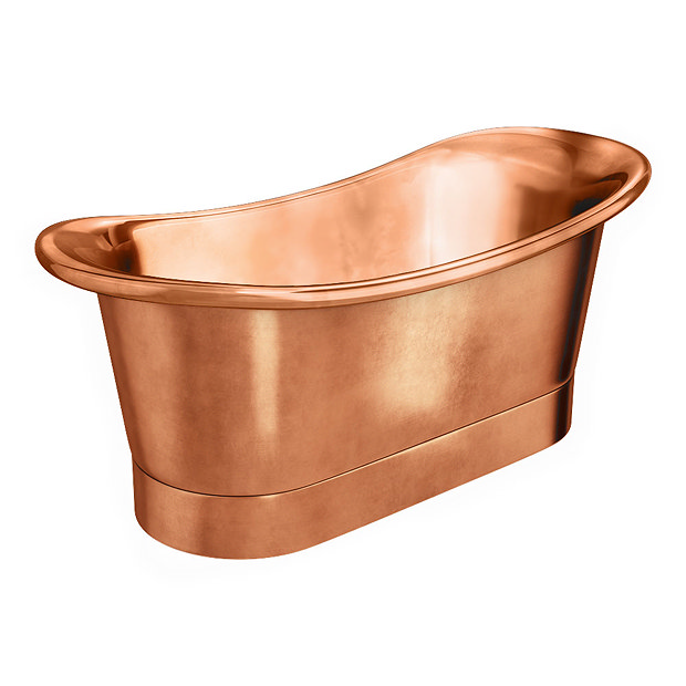 Trafalgar Copper 1700mm x 710mm Double Ended Slipper Roll Top Bath Tub ...