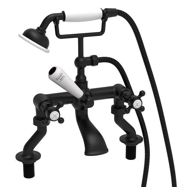 Trafalgar Traditional Crosshead Deck Mounted Bath Shower Mixer & Shower ...