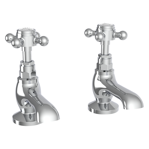 Trafalgar Traditional Crosshead Pillar Basin Taps (Pair) Chrome