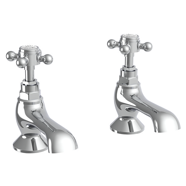 Trafalgar Traditional Crosshead Pillar Bath Taps (Pair) Chrome