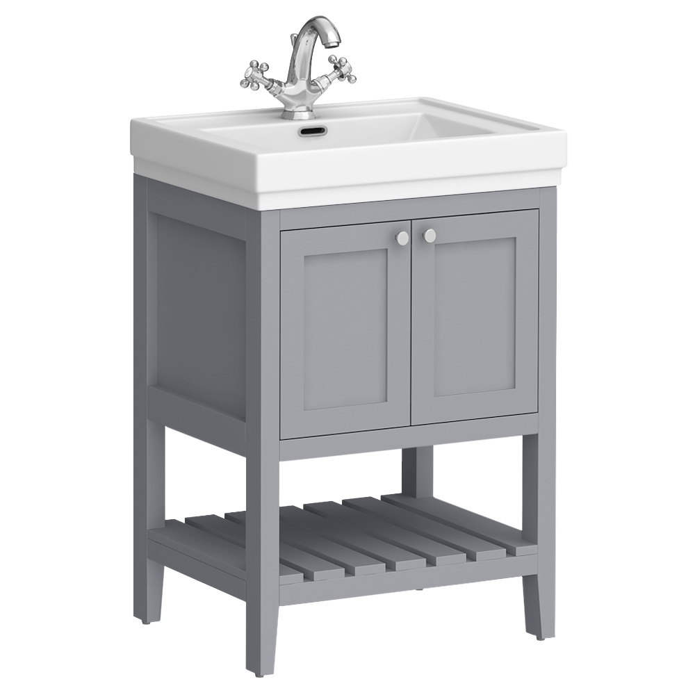 SHOP the Trafalgar Freestanding Vanity Unit - 610mm Grey with Chrome ...