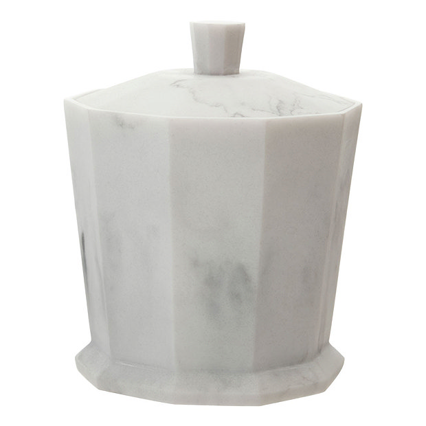 Trafalgar Grey Marble Effect Polyresin Cotton Jar with Lid | Victorian ...