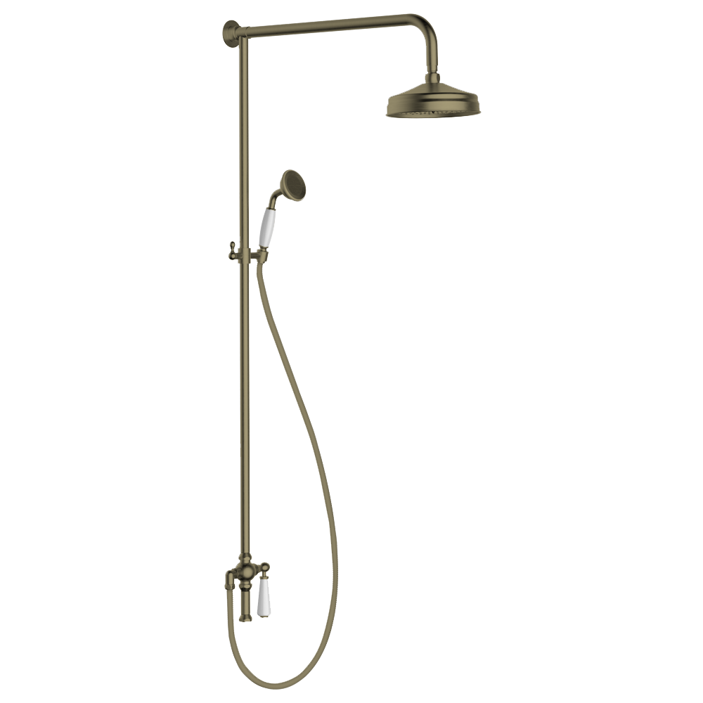 Trafalgar Traditional Rigid Riser with 200mm Shower Head, Hand Shower ...