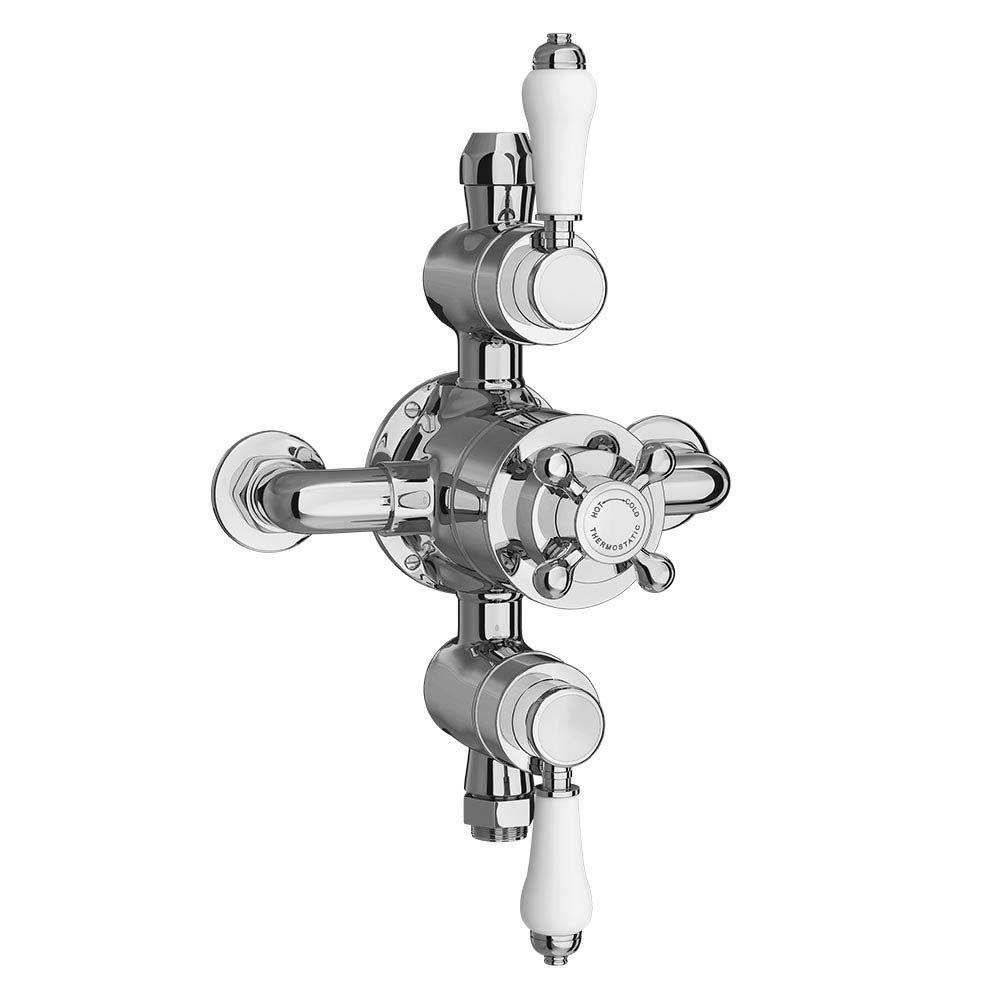 Trafalgar Triple Exposed Thermostatic Shower Valve + Luxury Rigid Riser ...