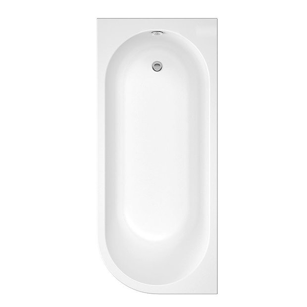 Trojan J-Shaped 1700x750 Single Ended Bath + Curved Panel