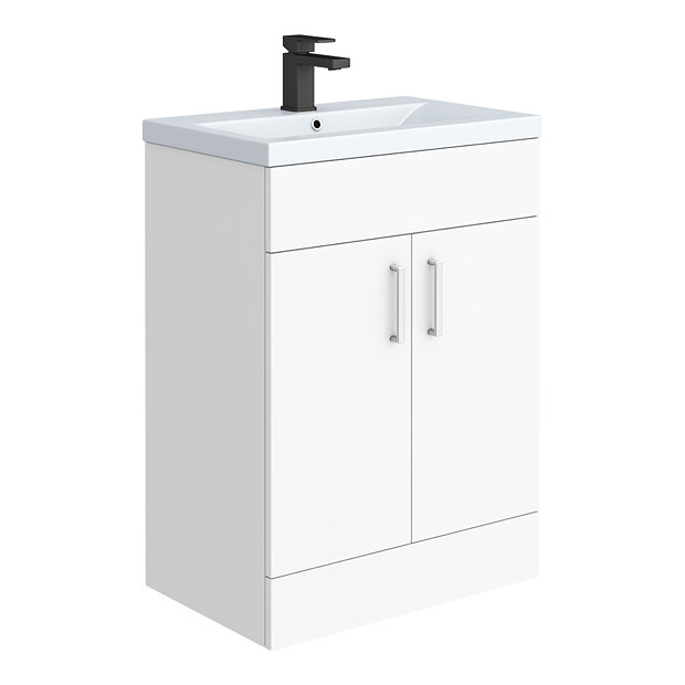 Toreno 600 Basin Unit - High Gloss White with Matt Blue Mid Edged Basin ...