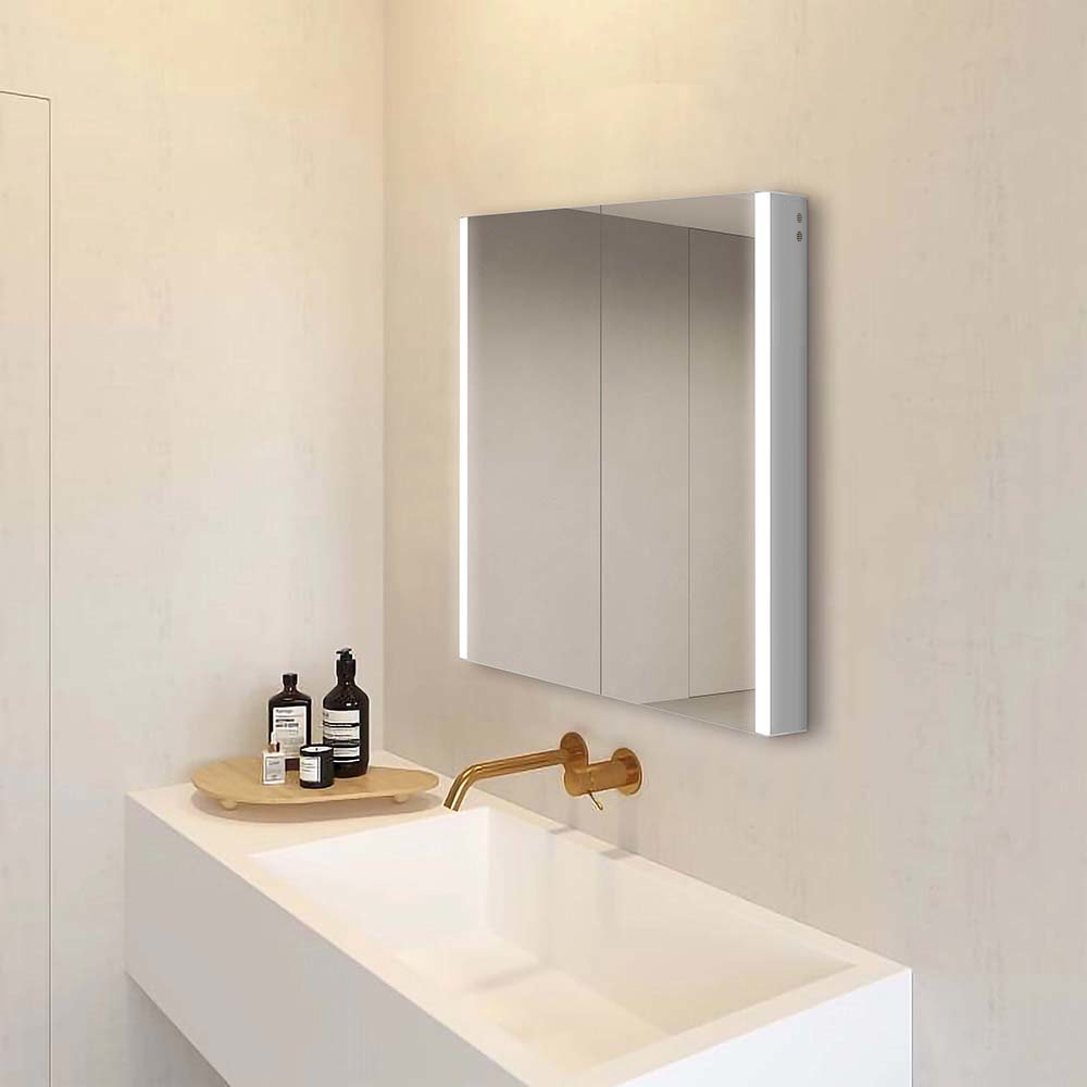 Toreno 700x650mm LED Illuminated 2-Door Bluetooth Mirror with Motion ...