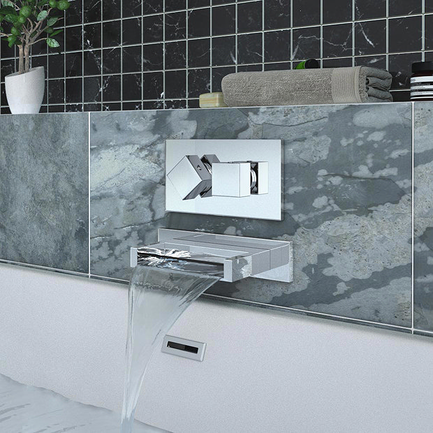 Toreno Modern Wall Mounted Waterfall Bath Spout | Victorian Plumbing