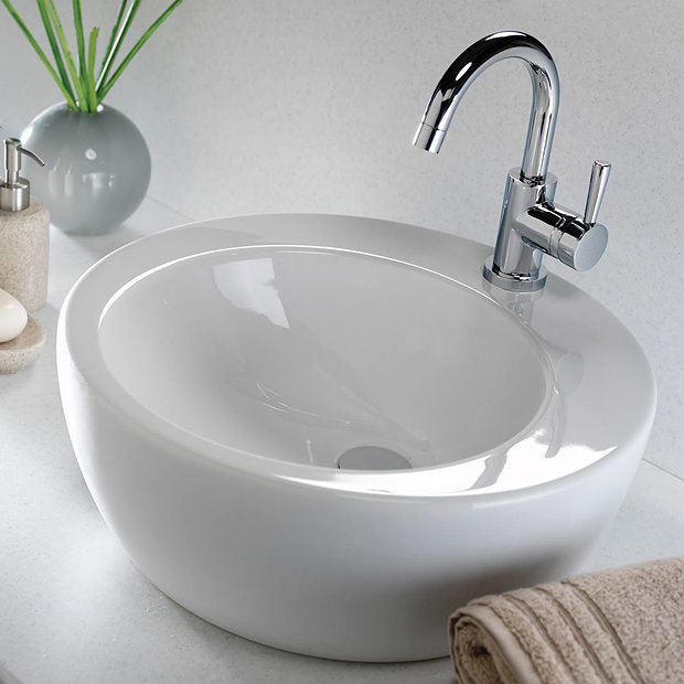 Twyford Visit 450mm 1TH Lay On Round Basin | Victorian Plumbing
