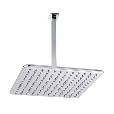 Ultra 300mm Square Shower Head & Ceiling Mounted Arm - Chrome - HEAD93 ...