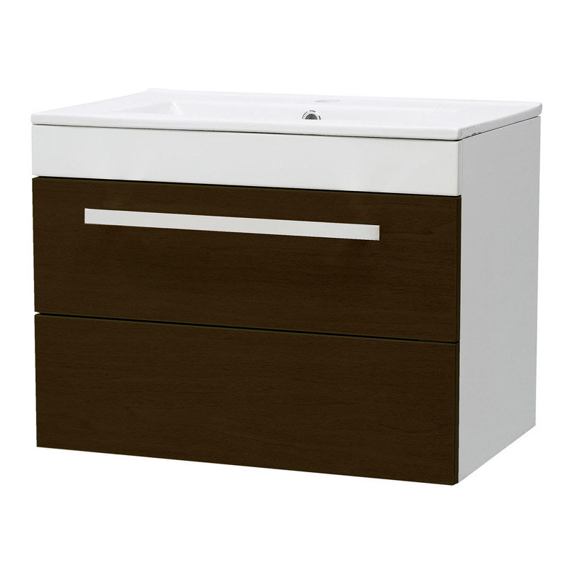 Ultra Design Ebony Brown Wall Mounted Unit w/ Basin W600 x D400mm ...