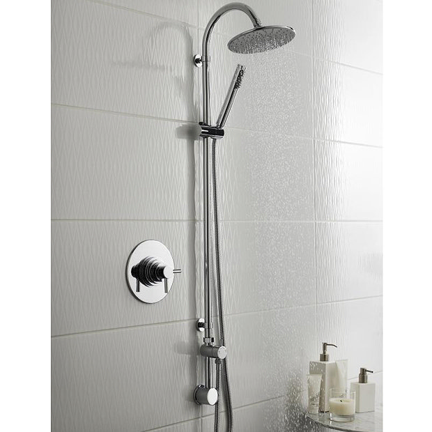 Hudson Reed Destiny Rigid Riser Shower Kit with Concealed Outlet Elbow ...